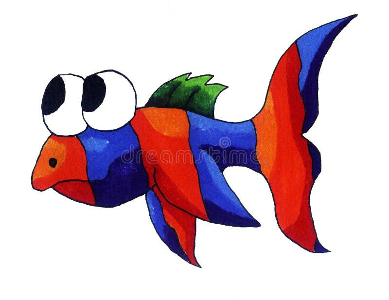 Happy Colorful Fish stock illustration. Illustration of little - 116458724