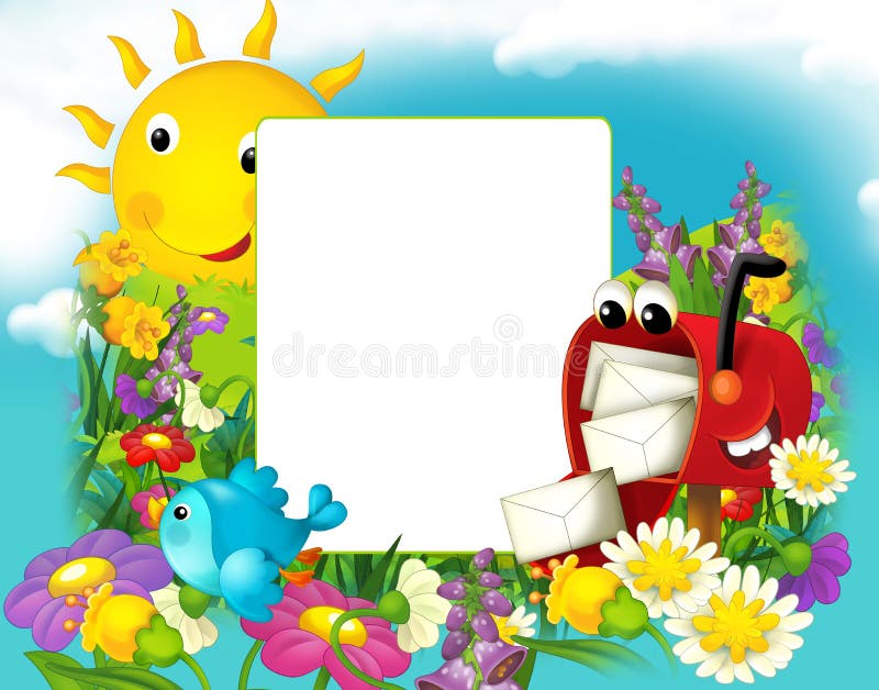 Happy and Colorful Frame for the Children Stock Illustration ...