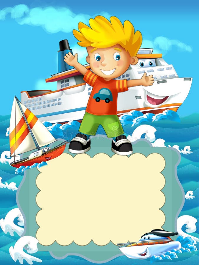 The Vehicles and the Sea - the Label with Kid - Illustration for the ...