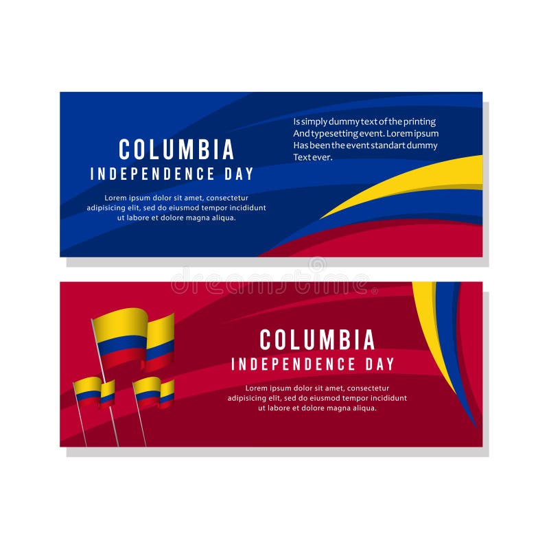 Happy Columbia Independence Day Celebration Poster Vector Template ...