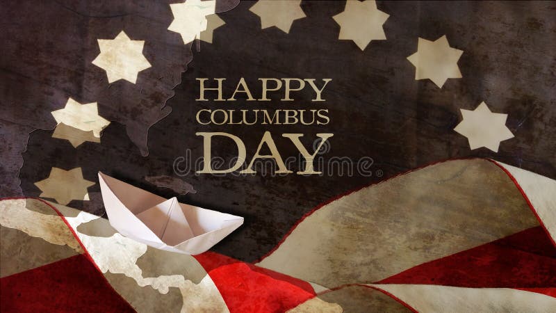 Happy Columbus Day. Flag and Waves . Stock Photo - Image of celebration ...
