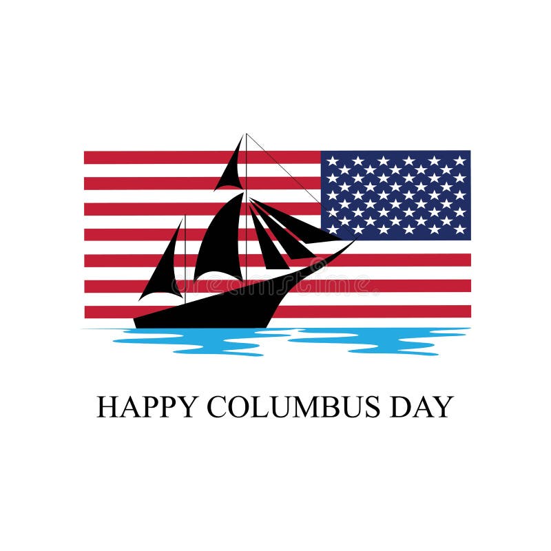 HAPPY COLUMBUS DAY Greeting Logo Illustration Design Stock Vector ...
