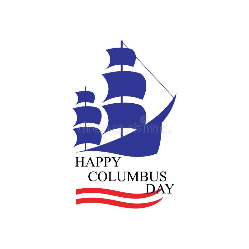 HAPPY COLUMBUS DAY Greeting Logo Illustration Design Stock Vector ...
