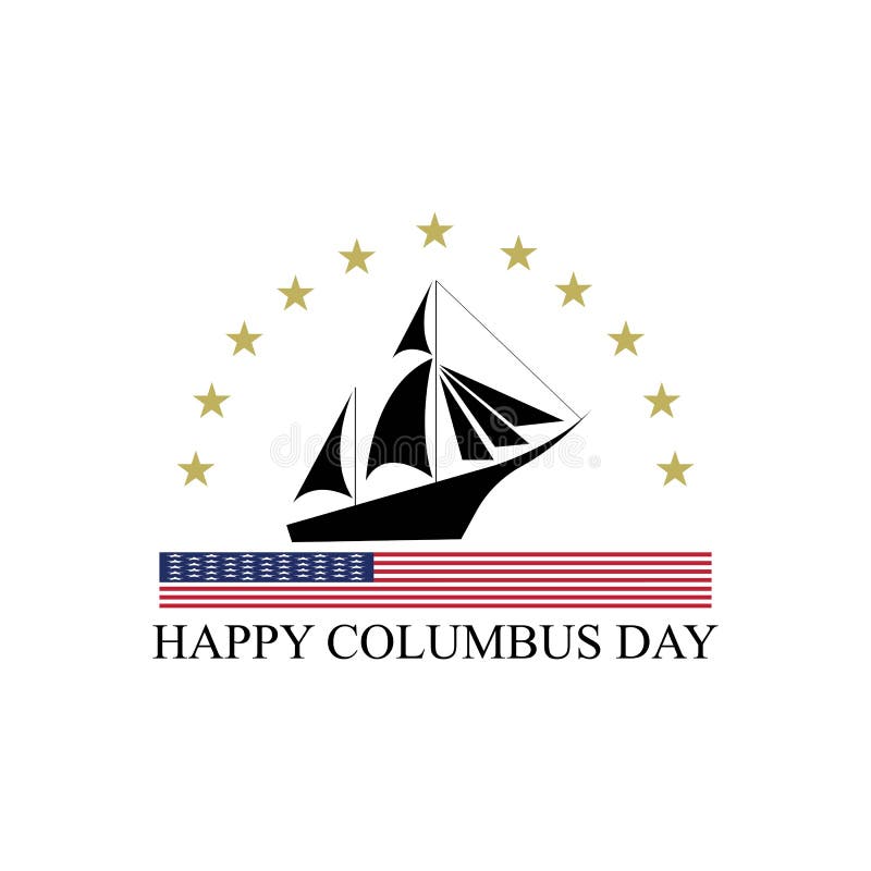 HAPPY COLUMBUS DAY Greeting Logo Illustration Design Stock Vector ...