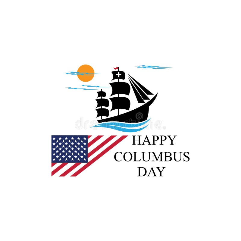 HAPPY COLUMBUS DAY Greeting Logo Illustration Design Stock Vector ...
