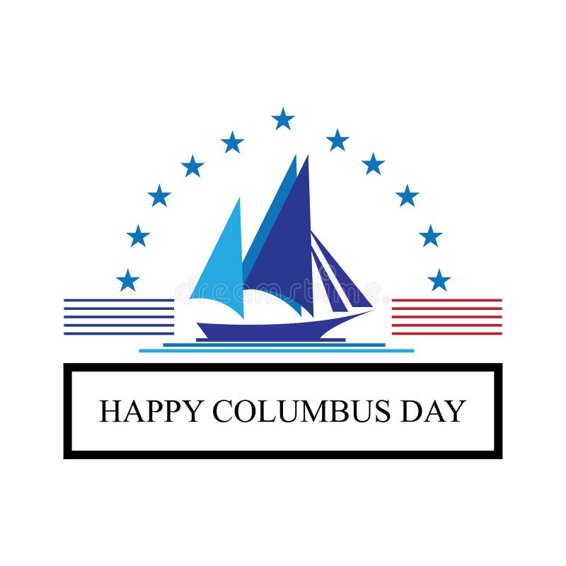 HAPPY COLUMBUS DAY Greeting Logo Illustration Design Stock Vector ...