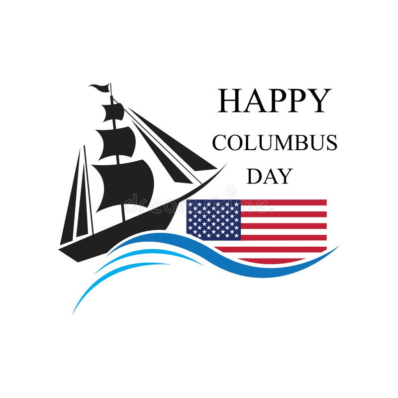 HAPPY COLUMBUS DAY Greeting Logo Illustration Design Stock Vector ...