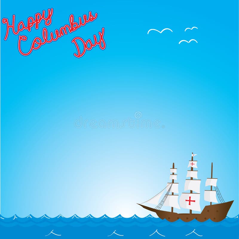 Happy Columbus Day Boat Stock Illustrations – 876 Happy Columbus Day ...