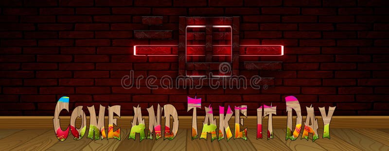 October, Come and Take it Day, Text Effect on Bricks Background Stock ...