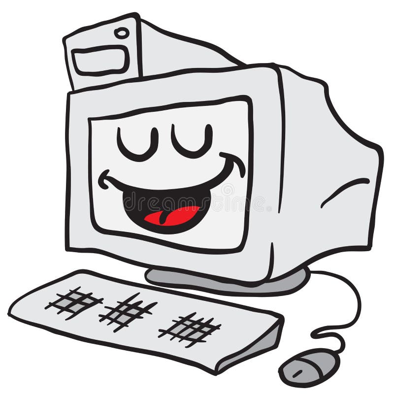 Happy computer stock illustration. Illustration of programming - 108800678