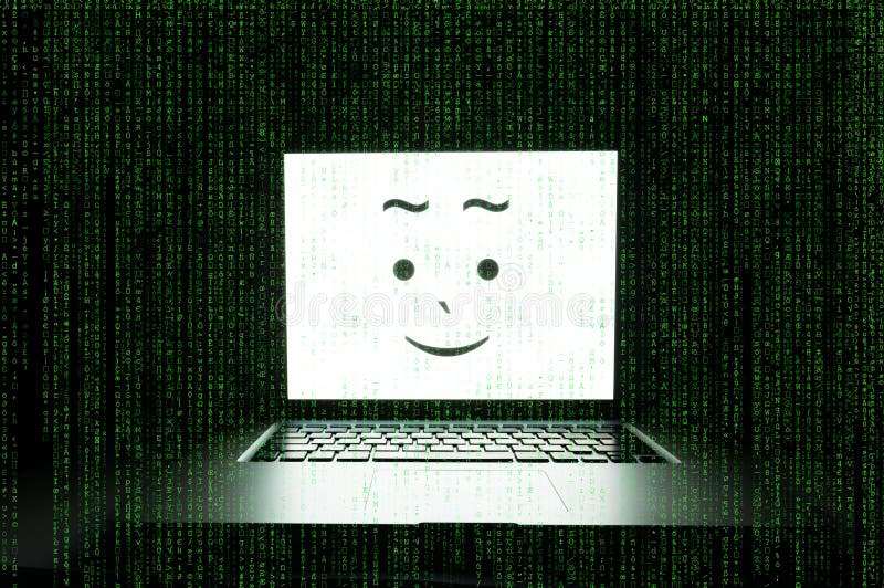 Happy computer stock image. Illustration of icon, character - 35931839