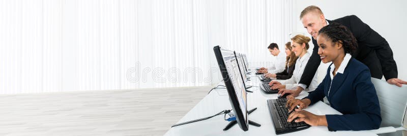 Happy Computer Training Staff People Stock Photo - Image of people ...