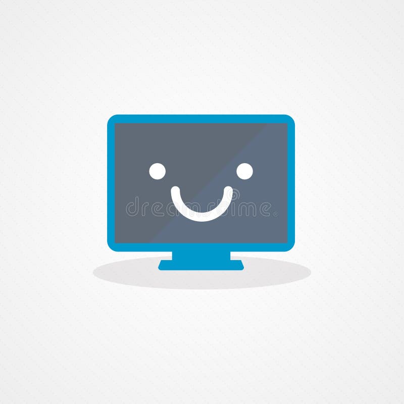 Happy Computer. Vector Illustration, Flat Design Stock Vector ...