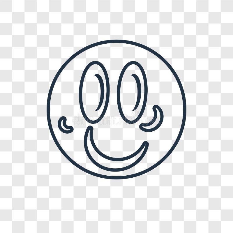 Happy Concept Vector Linear Icon Isolated on Transparent Background ...