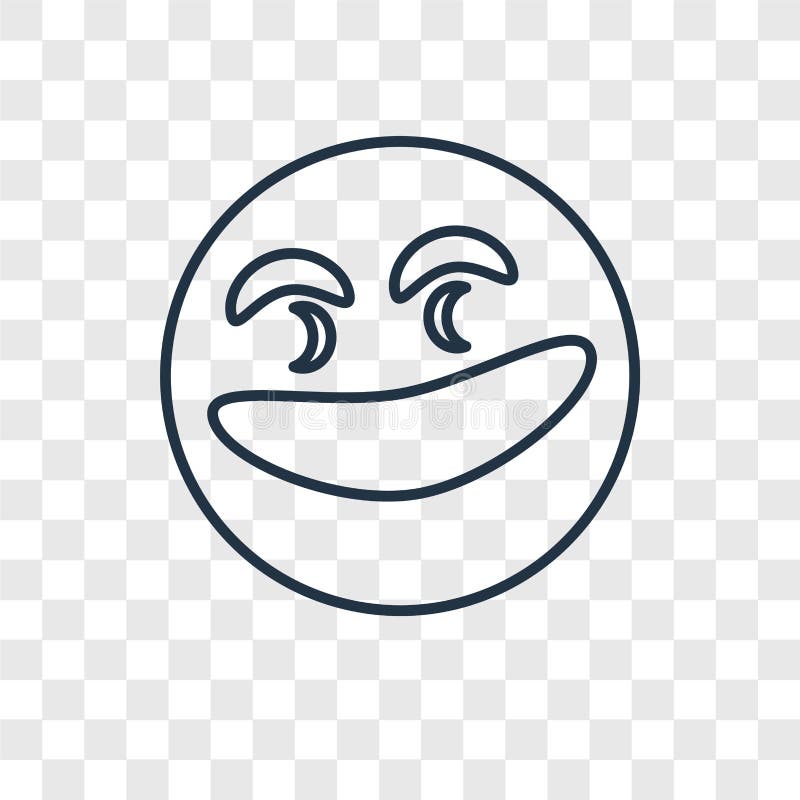 Happy Concept Vector Linear Icon Isolated on Transparent Background ...