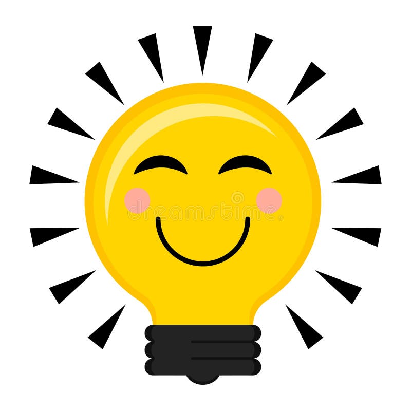 Happy Conceptual Lightbulb Icon Stock Vector - Illustration of business ...