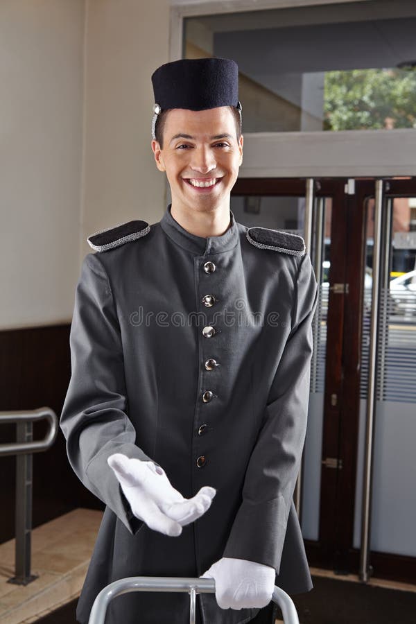 Happy Concierge in Hotel Uniform Stock Image - Image of porter ...