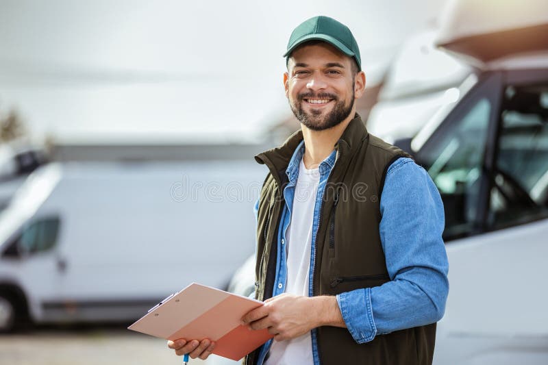112 Happy Confident Male Driver Front His Truck Stock Photos - Free ...