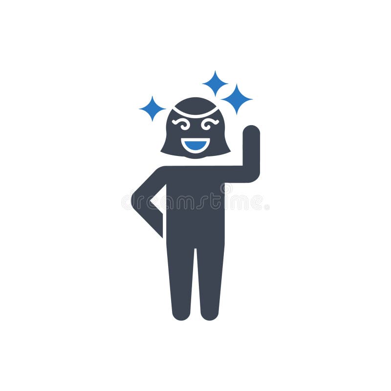 Happy Confident Person Icon Stock Illustration - Illustration of symbol ...
