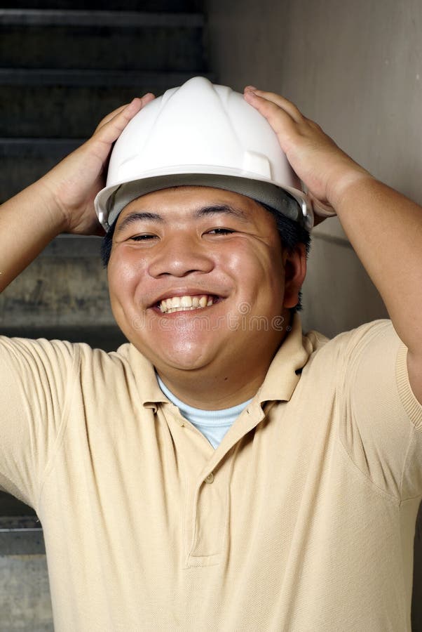 Happy Construction Man Portrait Stock Image - Image of adult, portrait ...