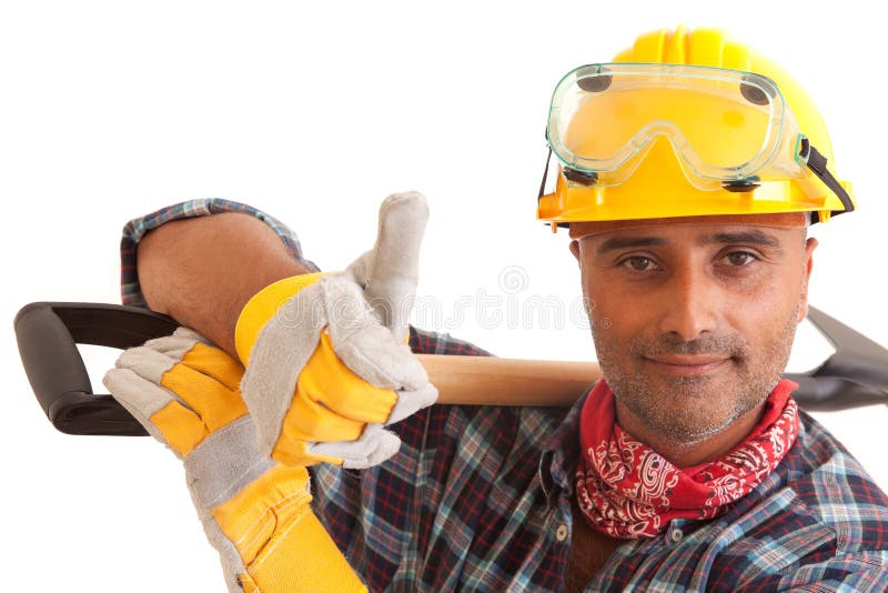 Happy construction worker stock image. Image of construction - 16060547