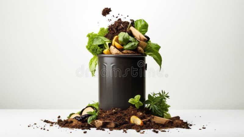 Kitchen Compost Bin Cartoon Vector Illustration Stock Vector ...