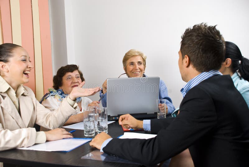 Happy Conversation at Business Meeting Stock Image - Image of manager ...