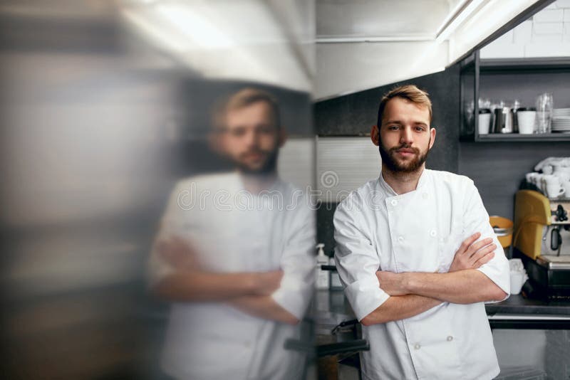 Happy Cook in Restaurant Kitchen Stock Image - Image of male, happy ...