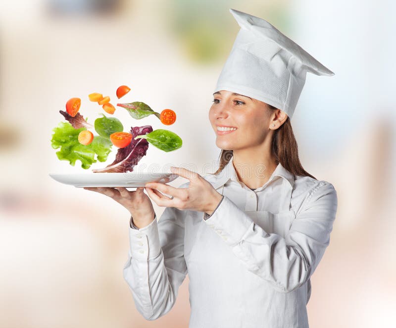 Female Chef Food Floating Stock Photos - Free & Royalty-Free Stock ...