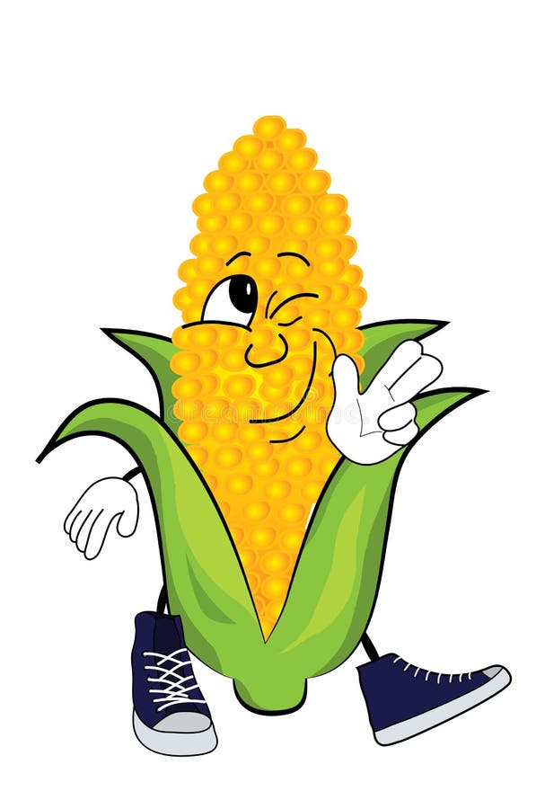 Happy corn cartoon stock illustration. Illustration of merry - 43414156