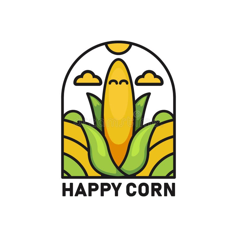 Yellow Corn King Logo Icon Symbol Simple with Gold Corwn and Black ...