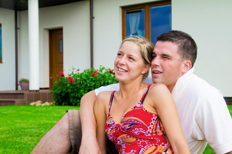 Happy couple stock image. Image of caucasian, house, marriage - 10513559