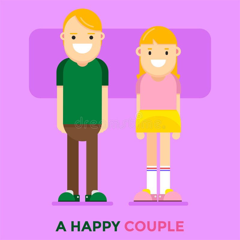 Illustration Vector Graphic of a Happy Couple on Valentine Day Stock ...