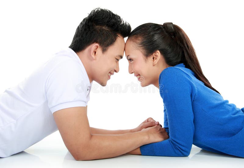 Portrait of Romantic Mixed Couple Stock Image - Image of 2530 ...