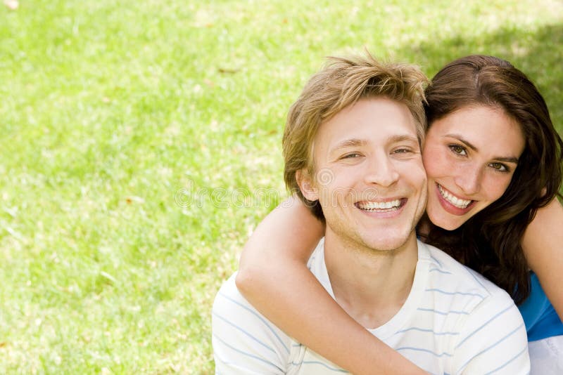Happy Smiling Couple Together Stock Image - Image of outdoor, dream ...