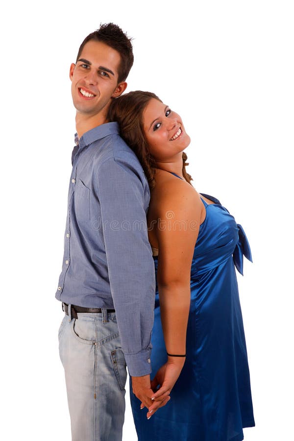 Couple back to back. stock image. Image of caucasian, modern - 2425511