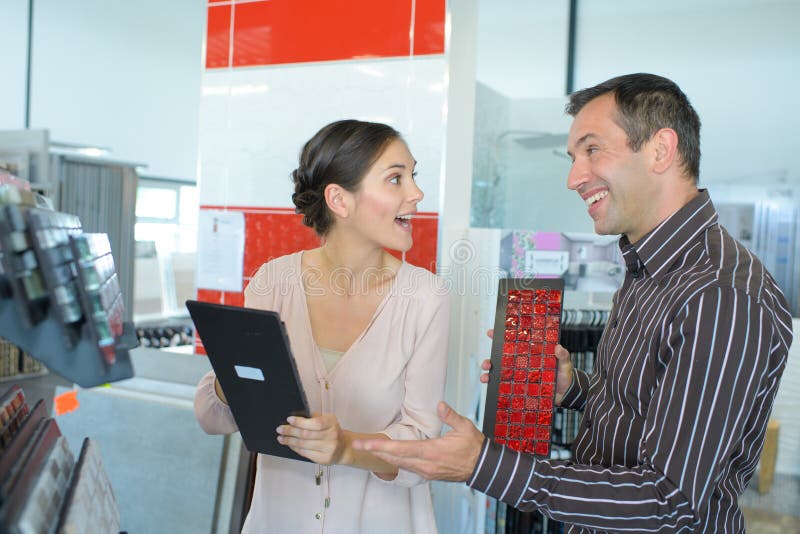 Happy Couple Buying Things at Hardware Store Stock Image - Image of ...