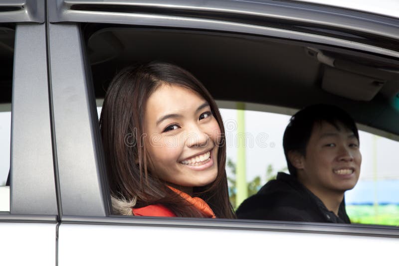 Happy girls in the car stock photo. Image of look, people - 21613536