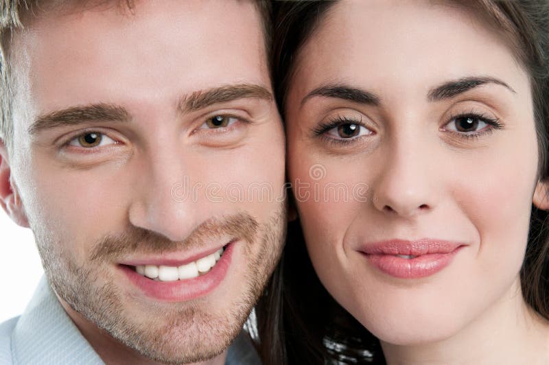 Happy couple closeup faces stock image. Image of adult - 19524893