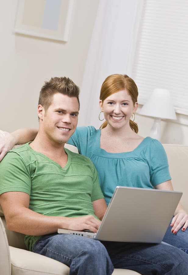 Couple Looking at Computer Screen Stock Photo - Image of commerce ...