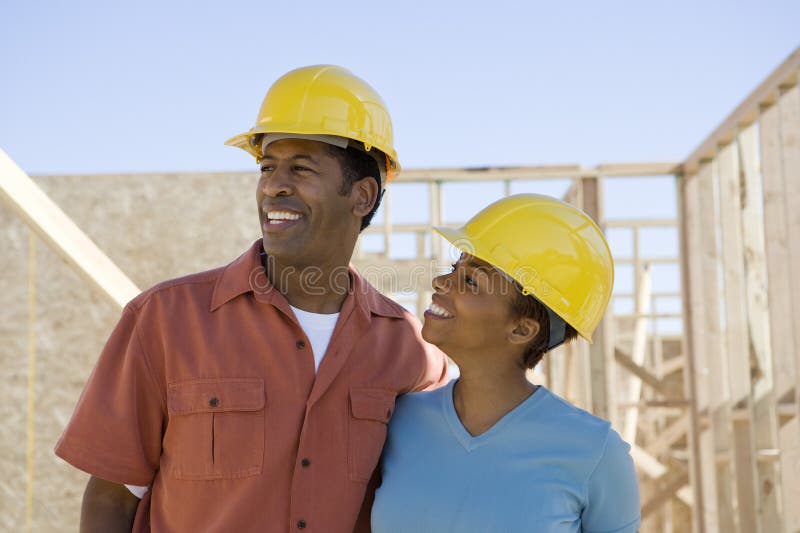 Couple On Construction Site. Stock Photo - Image of photograph, house ...