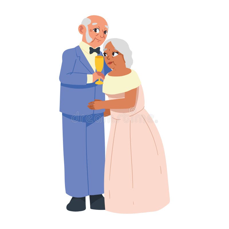 Happy Couple Golden Wedding Stock Vector - Illustration of couple ...