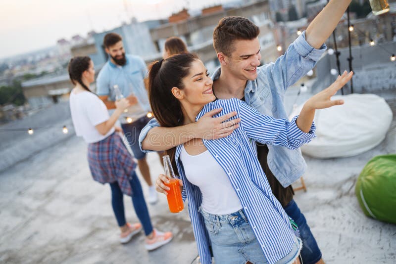Happy Lovely Couple Having Fun Time at Party Stock Photo - Image of ...