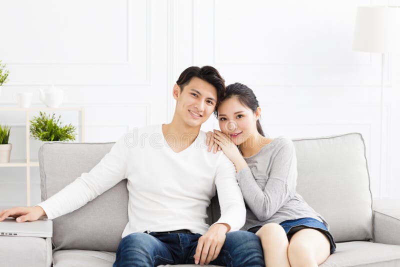 Happy Couple Hugging and Smiling Stock Photo - Image of boyfriend ...