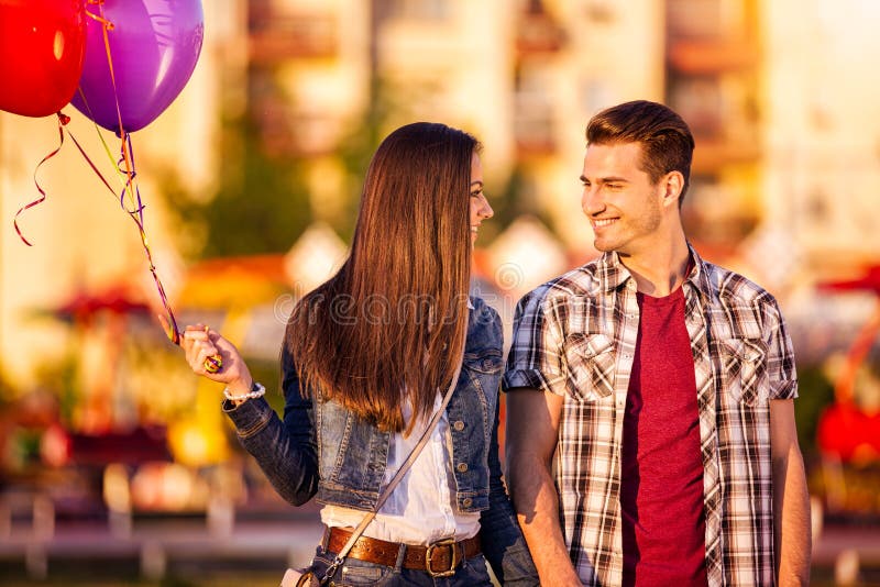 Strangers Girl and Guy Flirting on the Street Stock Photo - Image of ...