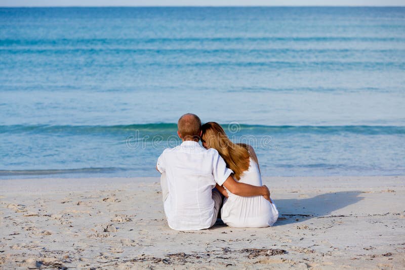 Happy Couple in Love Having Fun on the Beach Stock Image - Image of ...