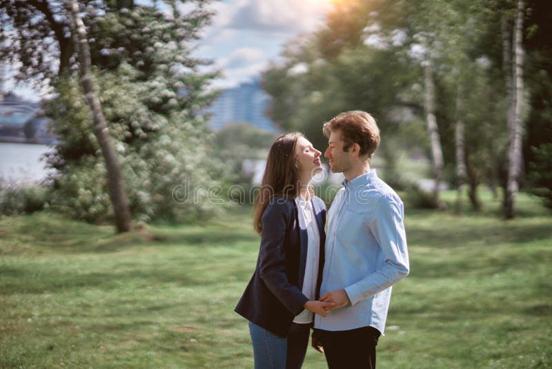 Happy Couple in Love Looking at Each Other . Stock Image - Image of ...