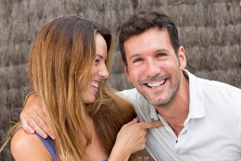 Happy couple stock photo. Image of garden, talking, love - 67635128