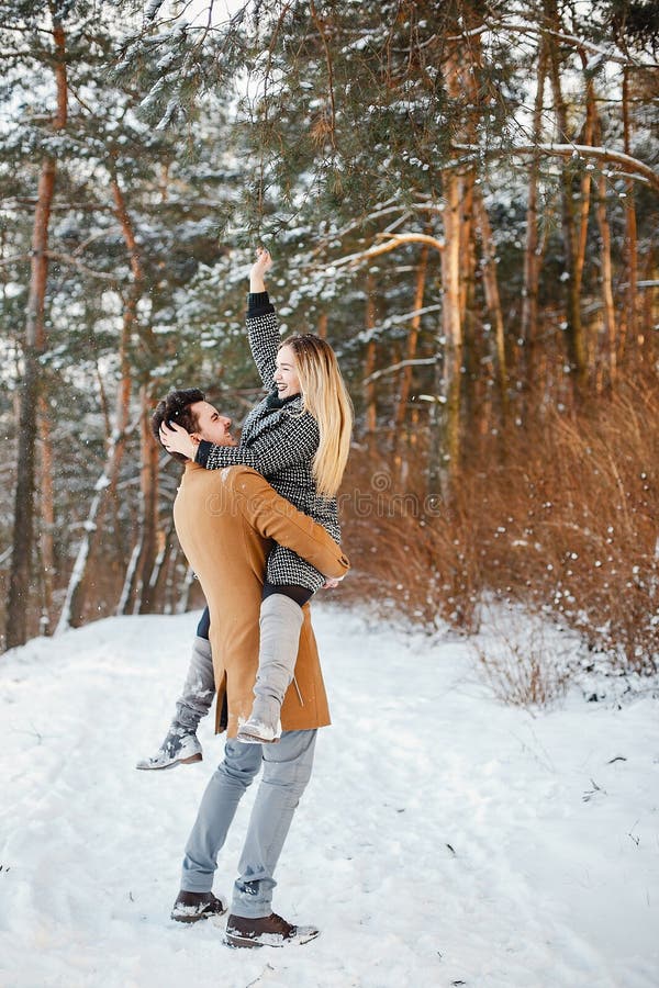 Happy Couple Walking through the Park Stock Photo - Image of boyfriend ...