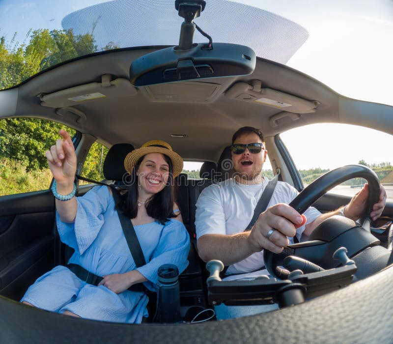 Happy Couple on a Road Trip Stock Photo - Image of enjoyment, adventure ...